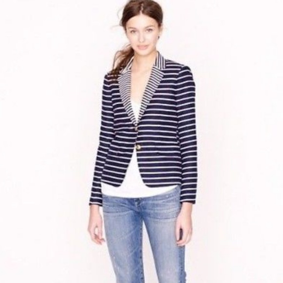 J. Crew | Jackets & Coats | J Crew Schoolboy Navy Striped Blazer | Poshmark